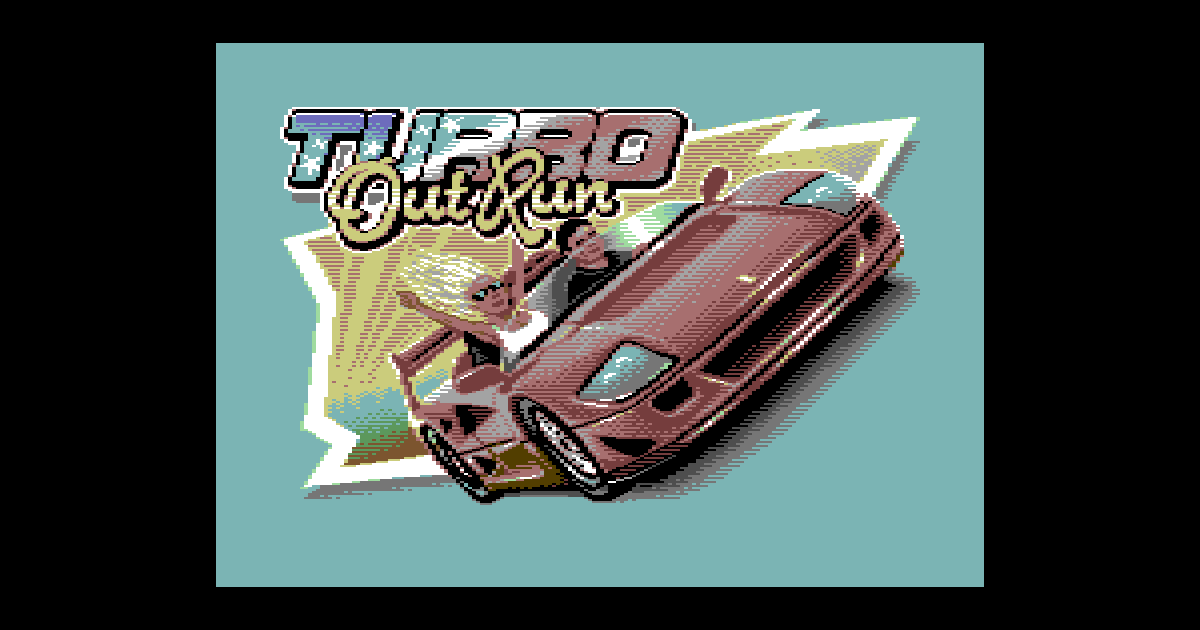 Turbo OutRun Titlescreen - C64 Pixel Art by JonEgg